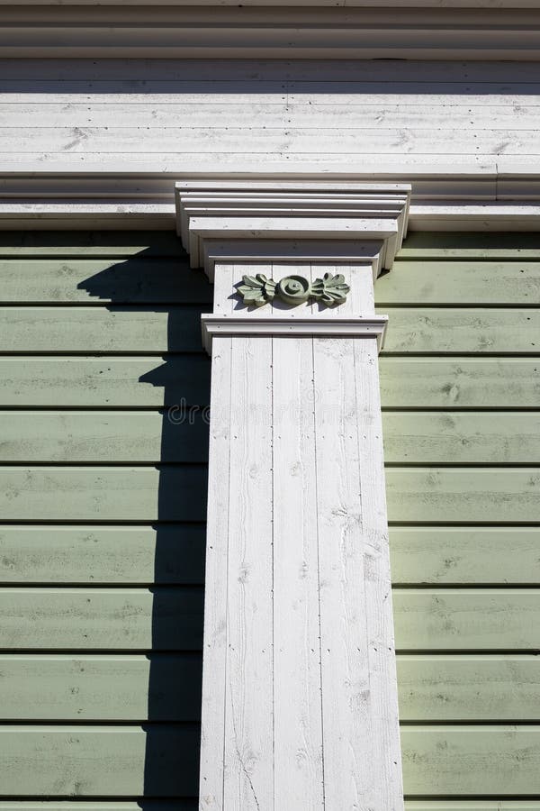 Wooden Architecture Column Detail Outdoors Wall Stock Image - Image of ...