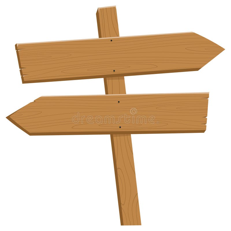 Wooden Arrow Road Direction Pointer Signboard Vector Design Stock ...