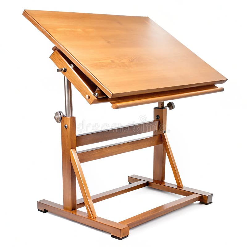 Wooden Artists Drafting Table with Adjustable Tilting Surface Stock ...