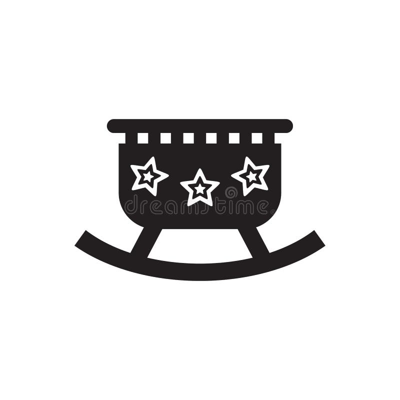Wooden Baby Cradle Icon Logo Design Stock Vector - Illustration of ...
