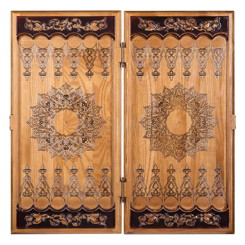 Wooden Backgammon Board, Front View Stock Photo - Image of square ...