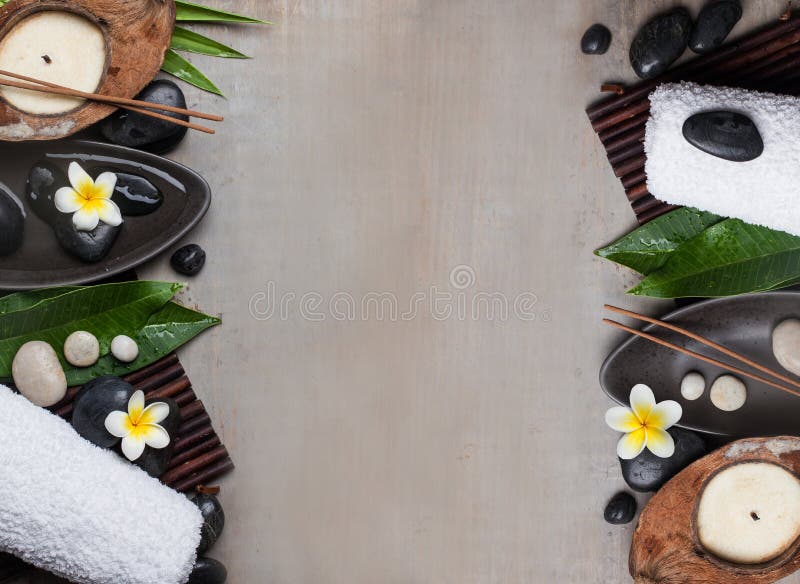 Background with Spa Set for Wellness Therapy Stock Image - Image of ...