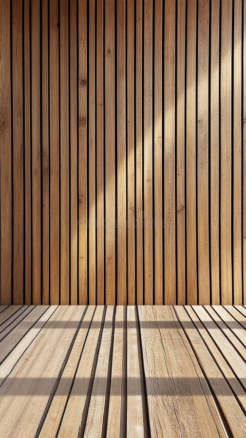 Wooden Background with Vertical Slats Creating a Modern Interior Space ...