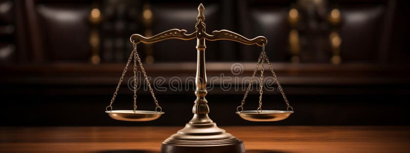 A Wooden Balance Scale with Blur Background Stock Illustration ...