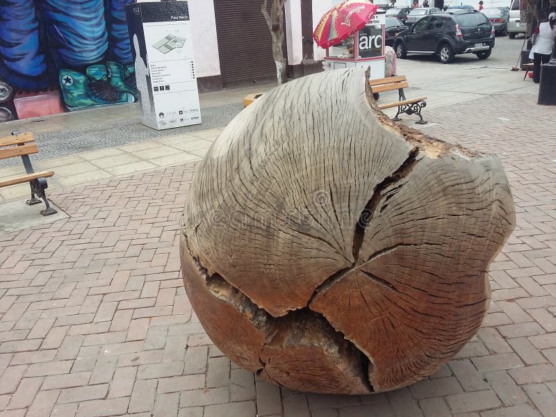 Wooden Ball on the Square in the City of Lima. Peru Editorial Stock ...