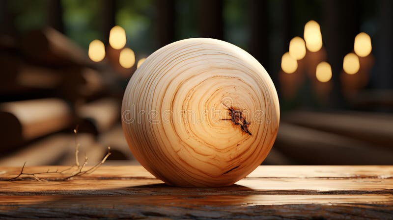 Wooden Ball Texture with Horizontal Veins Wood Background Stock ...