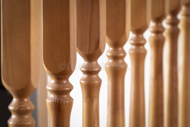 Wooden baluster close-up stock photo. Image of lifestyle - 214878688