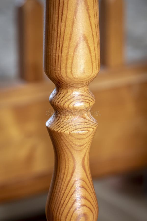 Wooden baluster close-up stock image. Image of design - 275116807