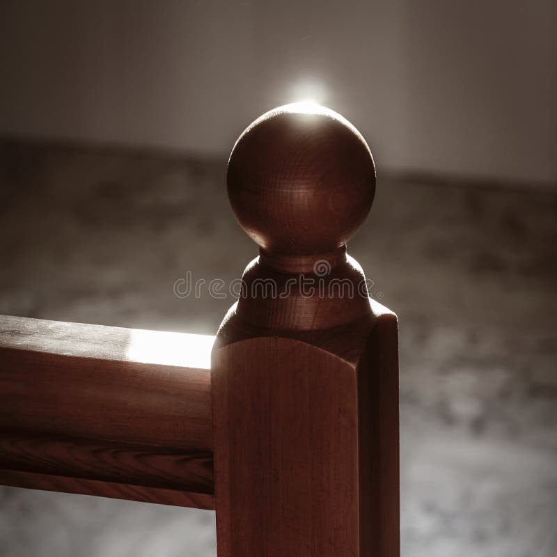 Wooden baluster close-up stock photo. Image of railing - 275116576