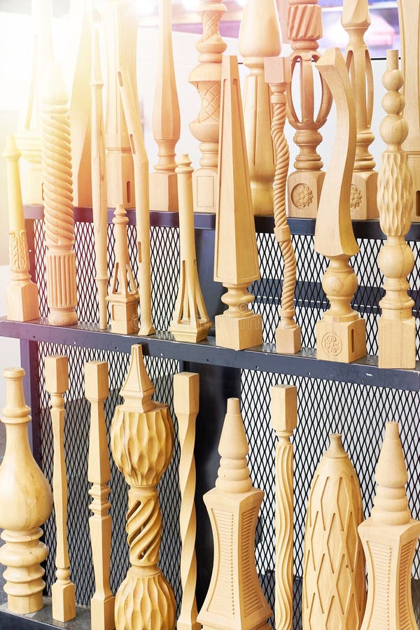 Wooden Balusters for Stairs Stock Photo - Image of stairs, decor: 302238298