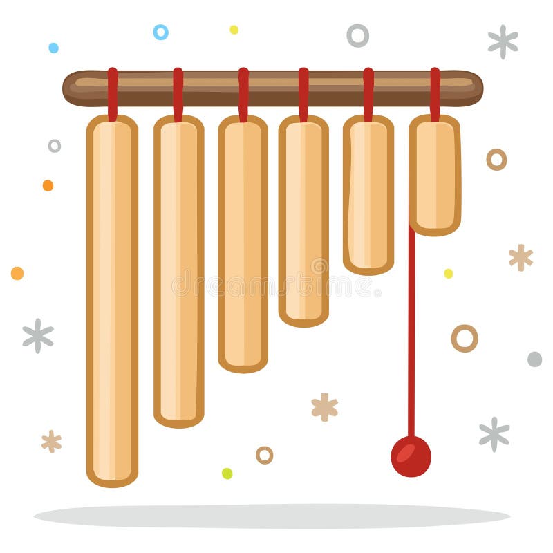 Wooden Bar Chimes Musical Instrument Flat Vector Illustration Stock ...