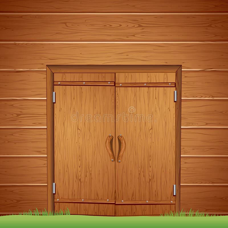 Wooden Barn Door. Vector Image Stock Vector - Illustration of retro ...
