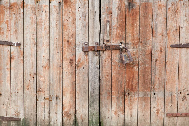 Wooden barn lock stock image. Image of closed, handle - 46808223