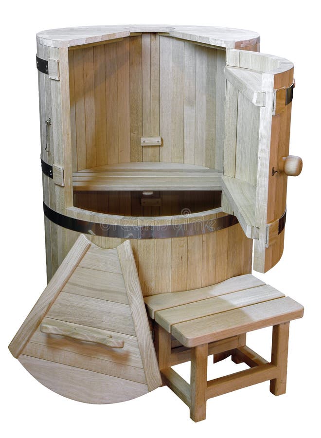 Wooden Barrel Bath for Bathing and Washinga Stock Photo - Image of ...