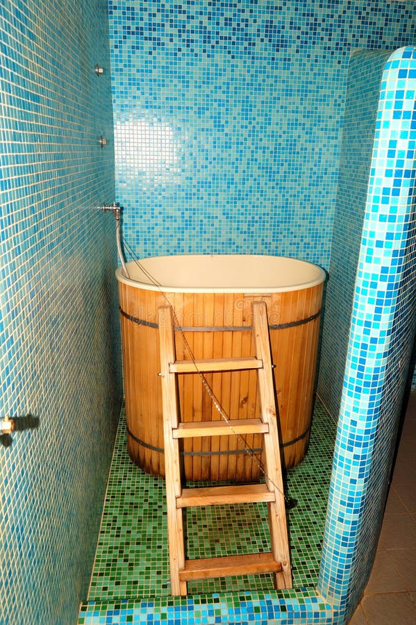 Wooden Barrel with Cold Water in SPA Stock Image - Image of interior ...