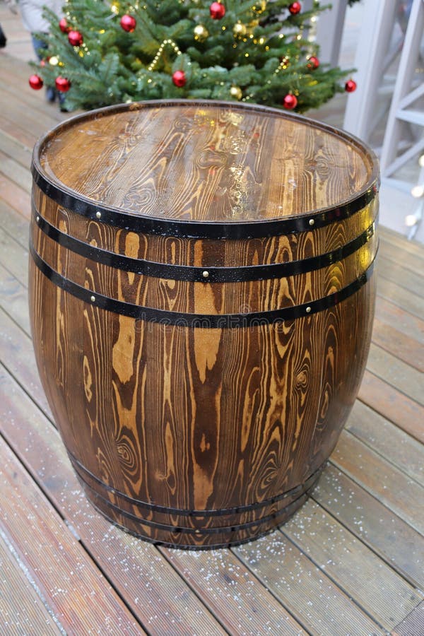 Wooden barrel with hoops stock image. Image of packing - 82793905