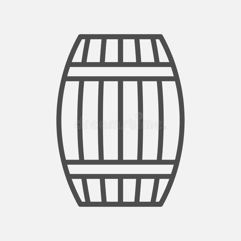 Wooden Barrel Icon Isolated Flat Design Vector Illustration Stock ...