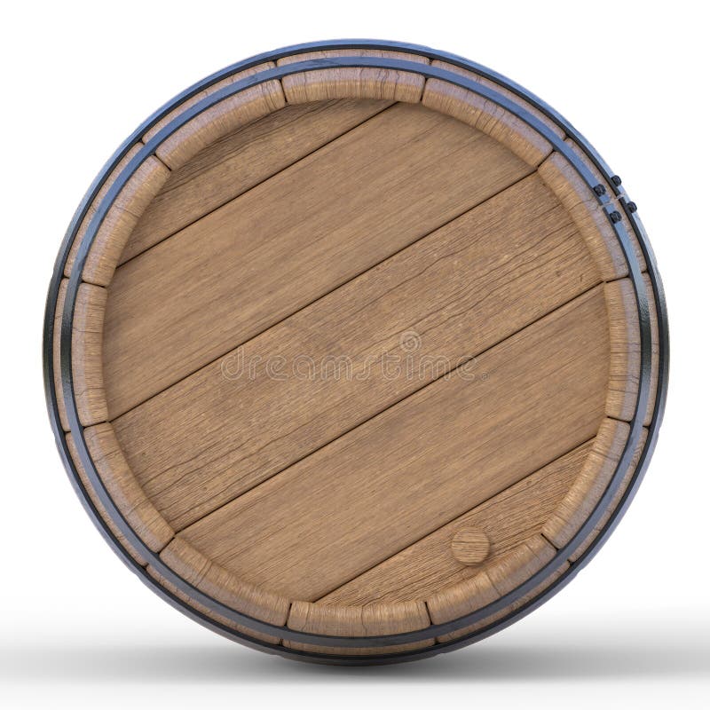 Wooden Barrel Isolated on White Background Stock Illustration ...