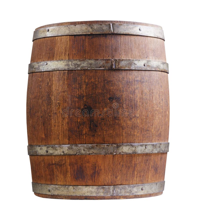 Wooden Barrel Isolated on White Background Stock Image - Image of ...