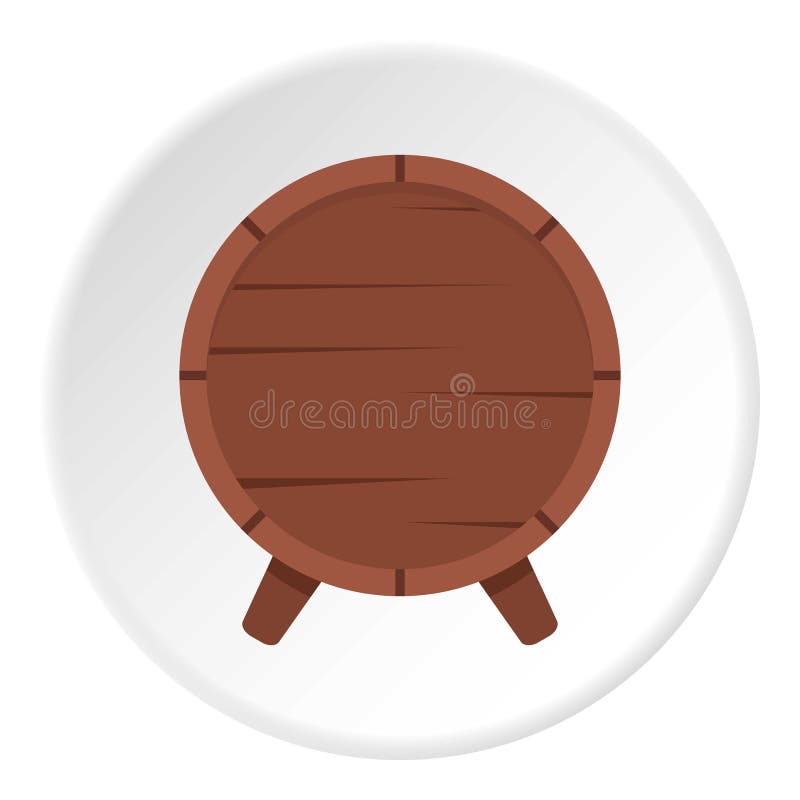 Wooden Barrel on Legs Icon Circle Stock Vector - Illustration of store ...