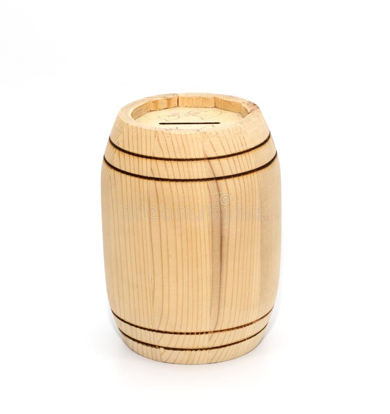 Wooden Barrel Money Box, Tip Box Oak Barrel Style Mini Size Stock Photo ...