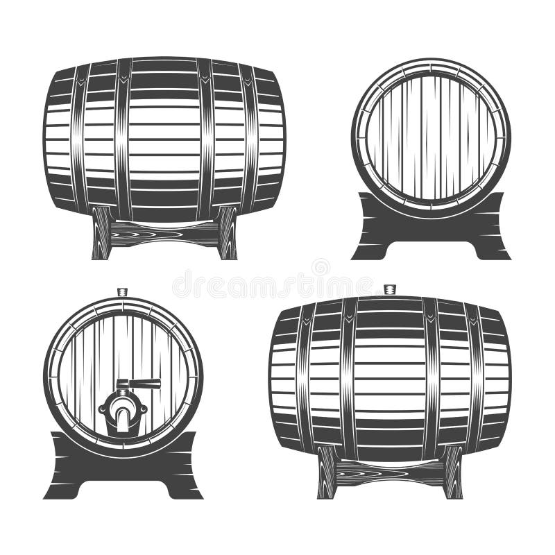 Beer Barrel Vintage Keg Sketch Vector Illustration Stock Vector
