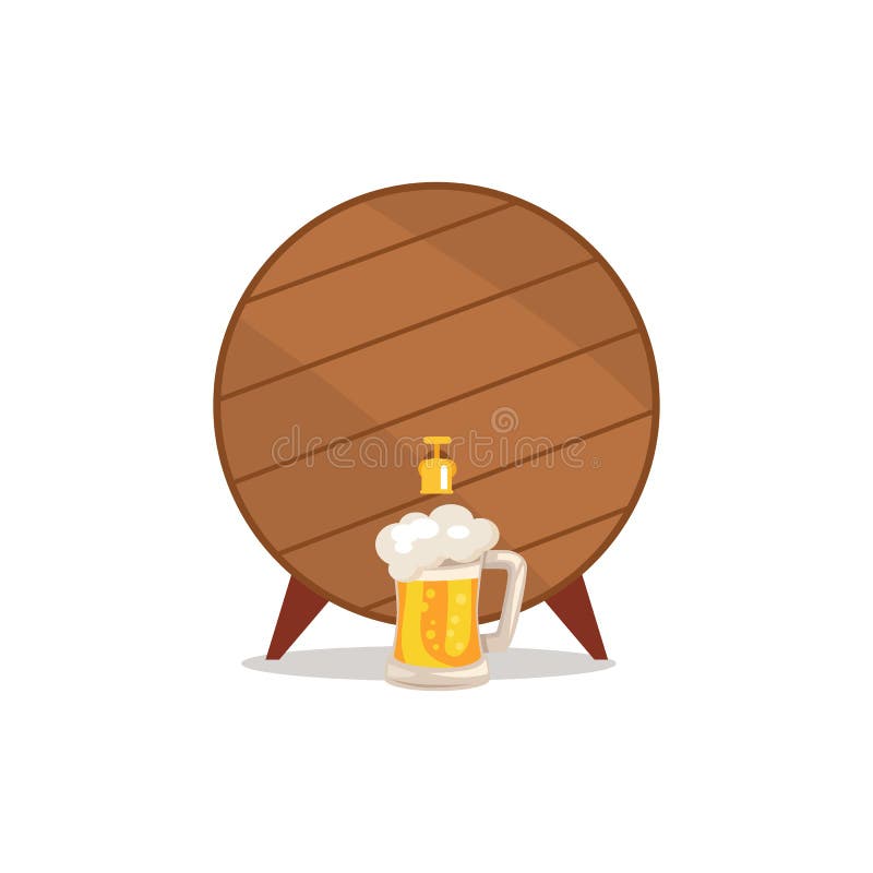 Beer Barrel Vintage Keg Sketch Vector Illustration Stock Vector