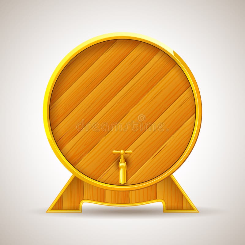 Wooden Barrel with Tap stock vector. Illustration of canister - 32443425