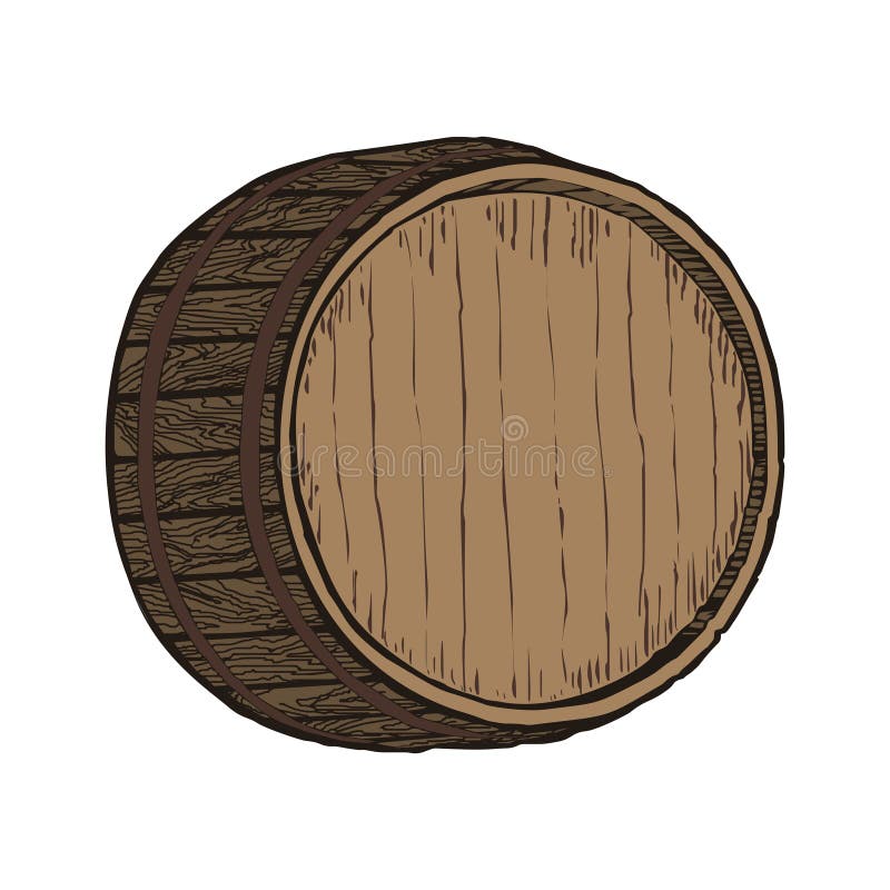 Wooden barrel top object stock illustration. Illustration of clipart ...
