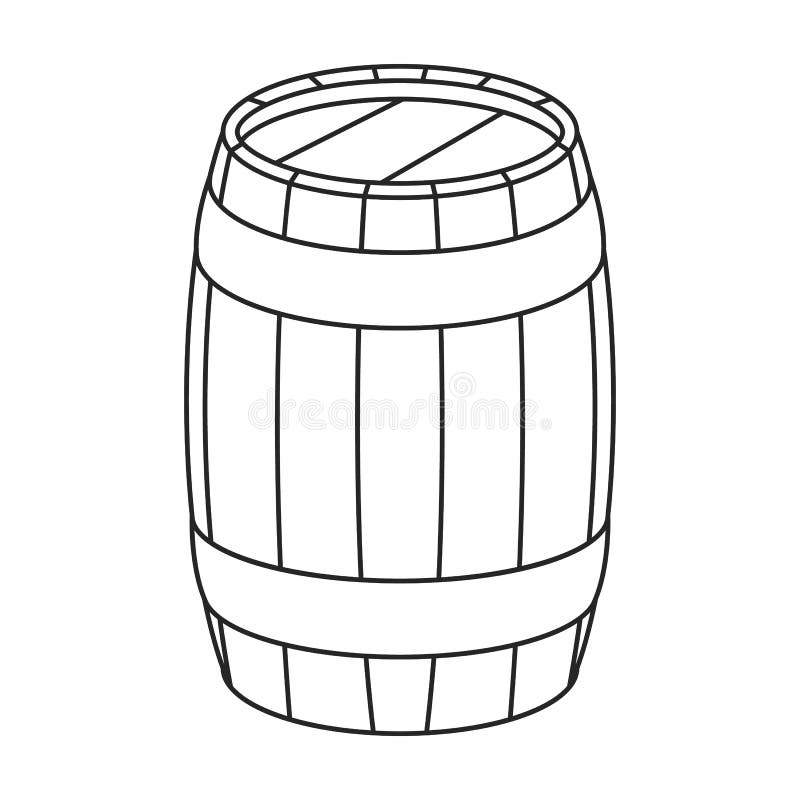 Wooden Barrel Vector Icon.Cartoon Vector Icon Isolated on White ...
