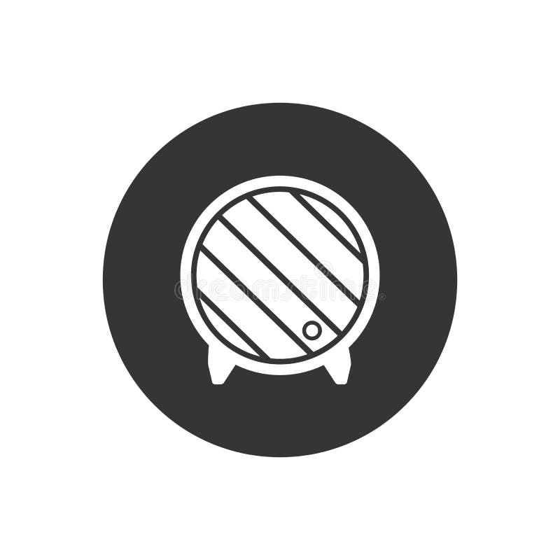 Wooden Barrel White Icon. Wine Barrel Icon. Barrel Flat Vector Sign ...