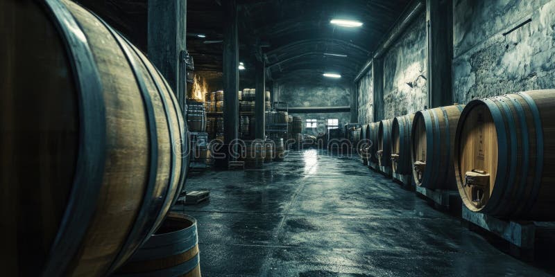 Wooden Barrels Storage stock image. Image of rustic - 381971065