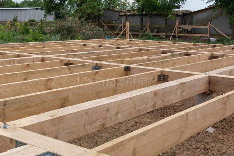 The Wooden Structure of the Building. Wooden Frame House Construction ...