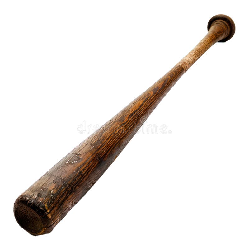 Wooden Baseball Bat Isolated on White Background Stock Illustration ...