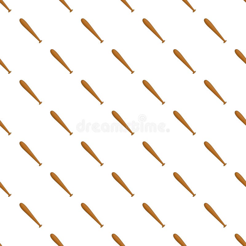 Wooden Baseball Bat Pattern, Cartoon Style Stock Vector - Illustration ...