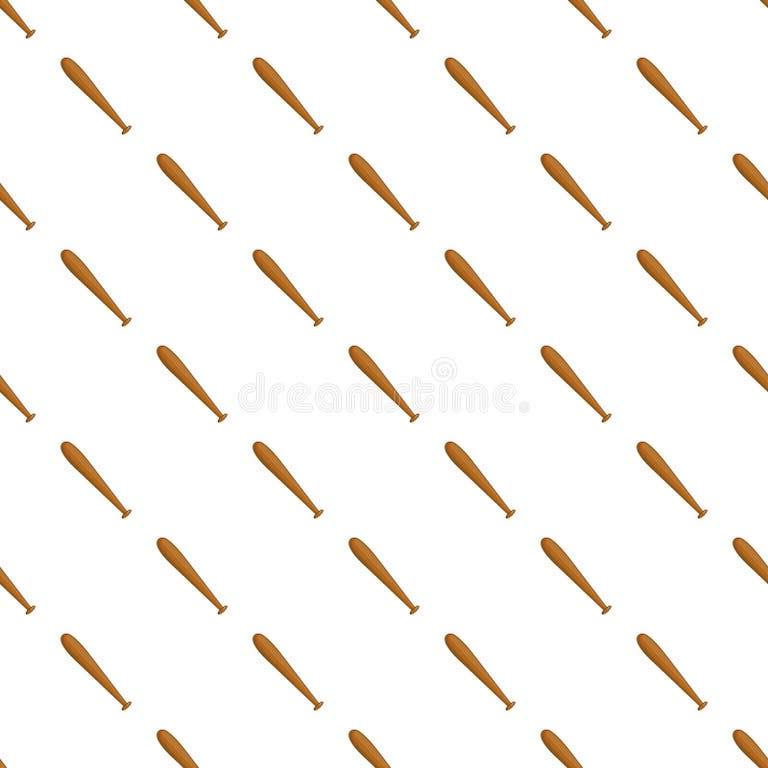 Wooden Baseball Bat Pattern, Cartoon Style Stock Vector - Illustration ...