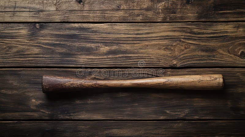 Wooden Baseball Bat on Rustic Wooden Surface Stock Image - Image of ...