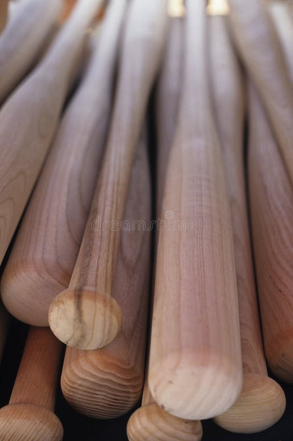 Wooden Baseball Bats Horizontal Stock Photo - Image of game, sports ...