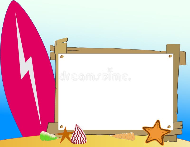 Wooden Beach Frame stock vector. Illustration of poster - 17677033