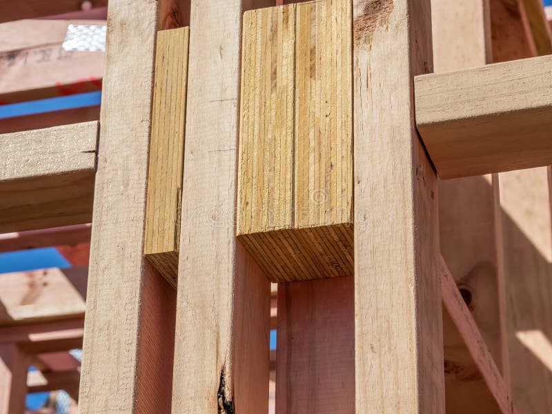 Wooden Beam Joinery in Construction Stock Photo - Image of bracing ...