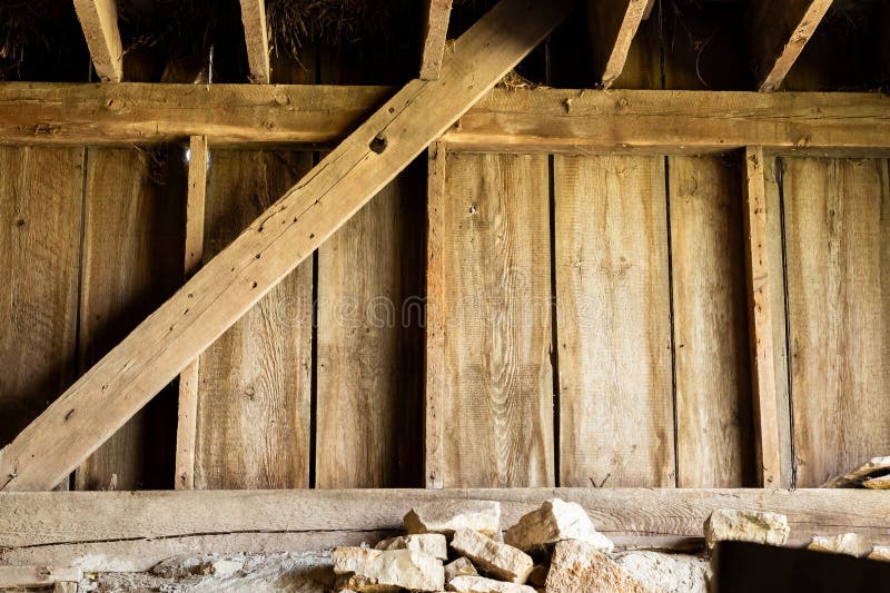 Wooden Beams of a Barn Basement Stock Image - Image of basement, rustic ...