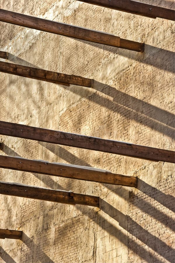 Wooden Beams in between Building Stock Image - Image of construction ...