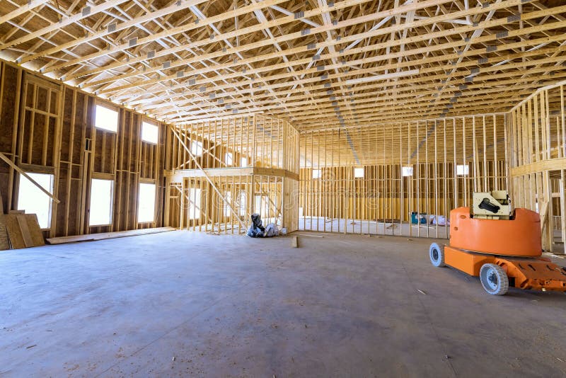 Wooden Framework Construction is Under Way for Construction of a New ...