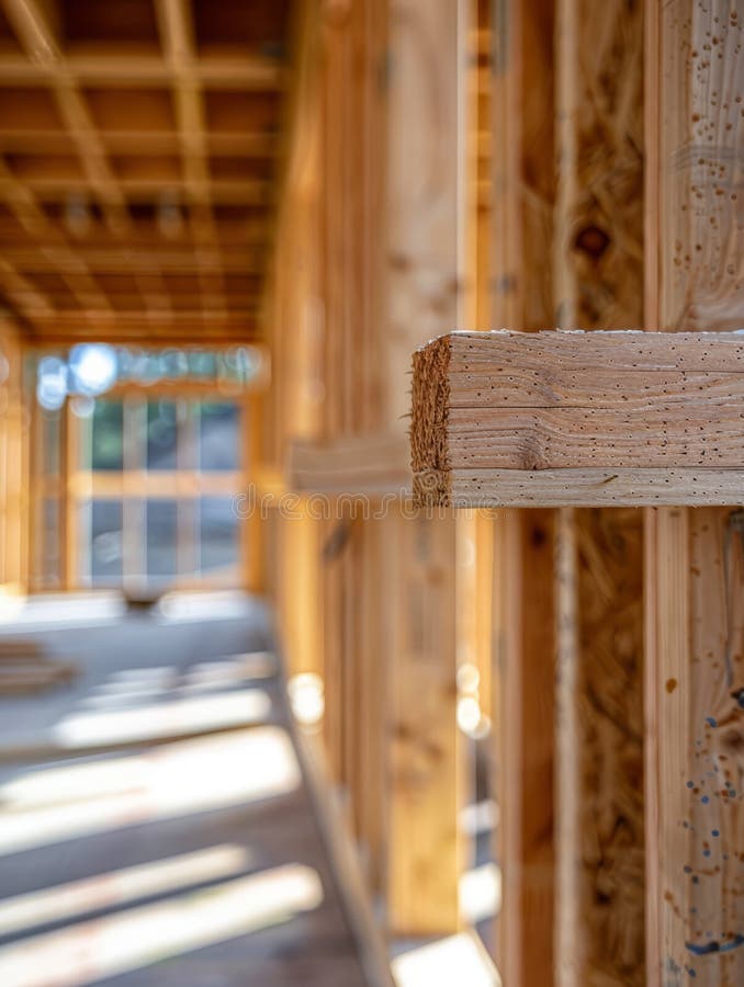 Wooden Beams on an Unfinished Construction Site. Stock Photo - Image of ...
