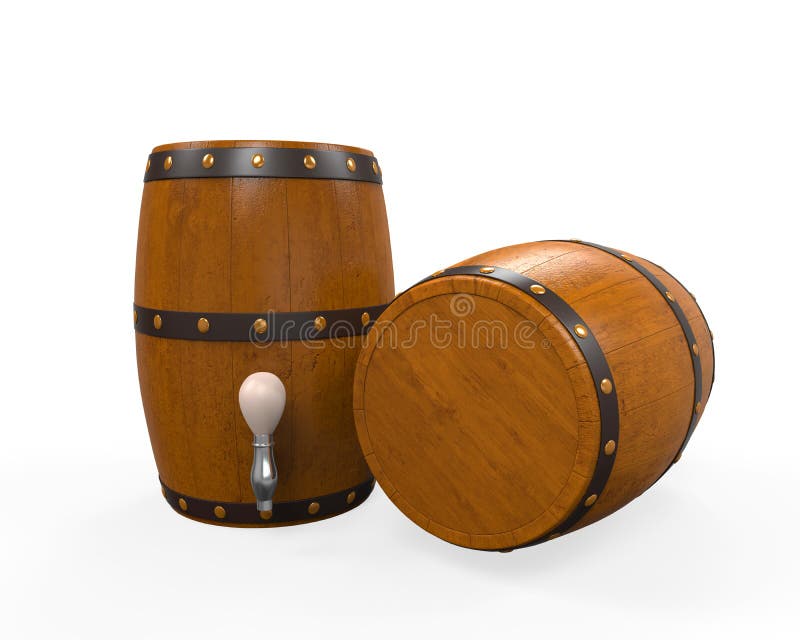 Beer Mug and Cask with Hop and Wheat Plants on the Background. Hand ...