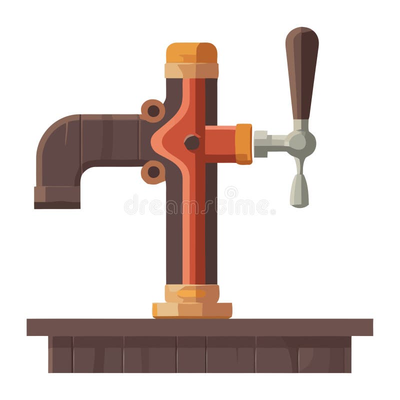 Wooden beer dispencer tap stock vector. Illustration of glass - 276245525
