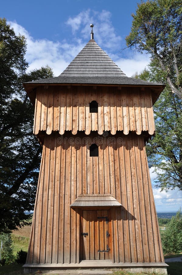 Wooden belfry stock image. Image of bell, blue, religious - 26928367