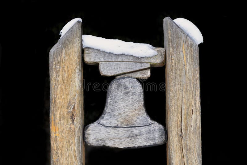 Wooden Bell Isolated in Black Background. Stock Photo - Image of start ...