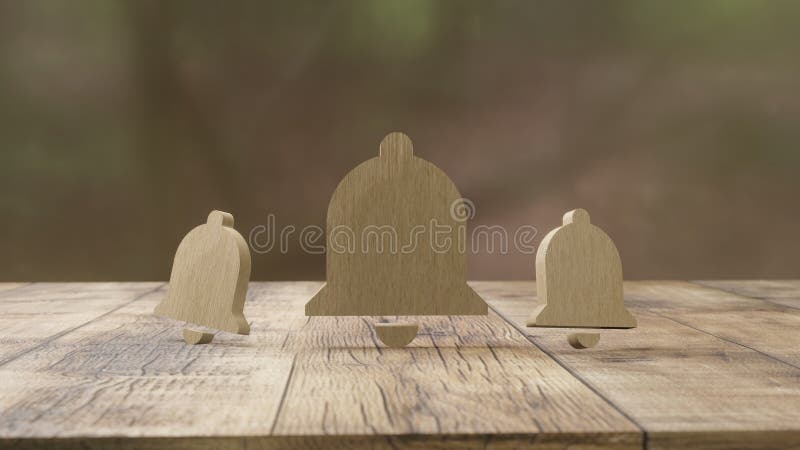 A Wooden Bell on a Wooden Table Stock Illustration - Illustration of ...