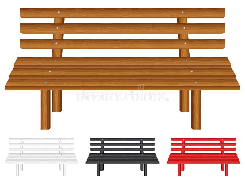 Wooden Bench Made of Tree Trunks Stock Illustration - Illustration of ...